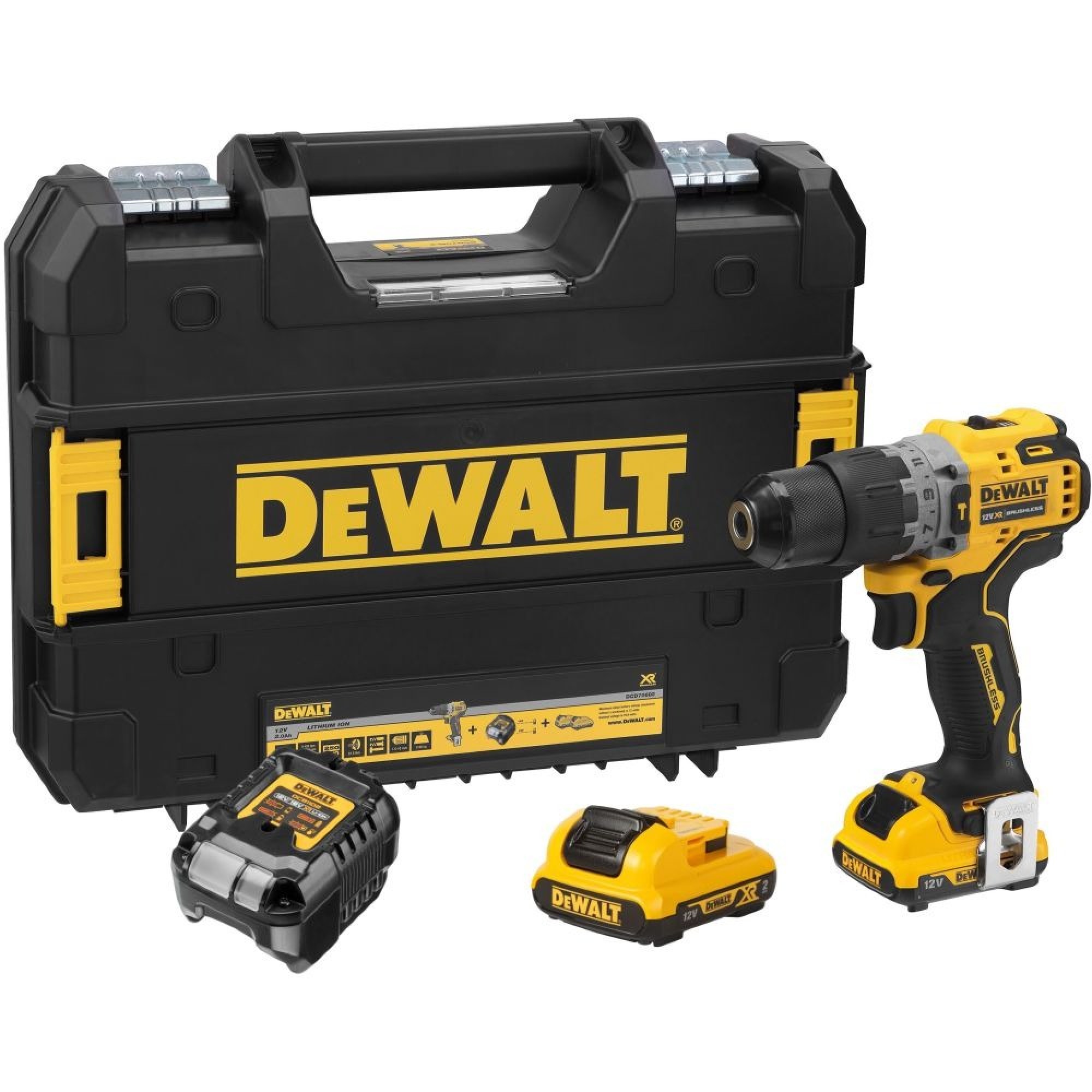 Безчетков ударен винтоверт 12V, 57Nm, DeWalt DCD706D2